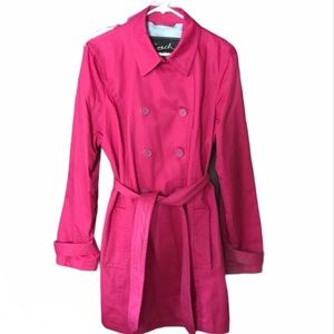 Coach | Jackets & Coats | Coach Hot Pink Short Trench Coat Ladies Large ...